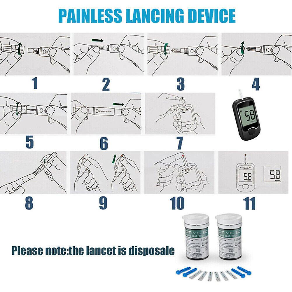 Smart Digital Display Glucometer Portable Blood Sugars Test Kit with ...