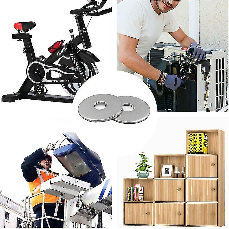 100pcs Stainless Steel Washers M6 Metal Flat Washers 18mm Large ...