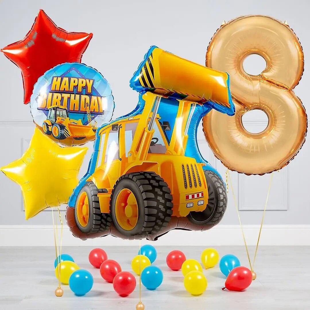 1Set Excavator Vehicle Cupcake Topper Construction Tractor Cake Topper ...