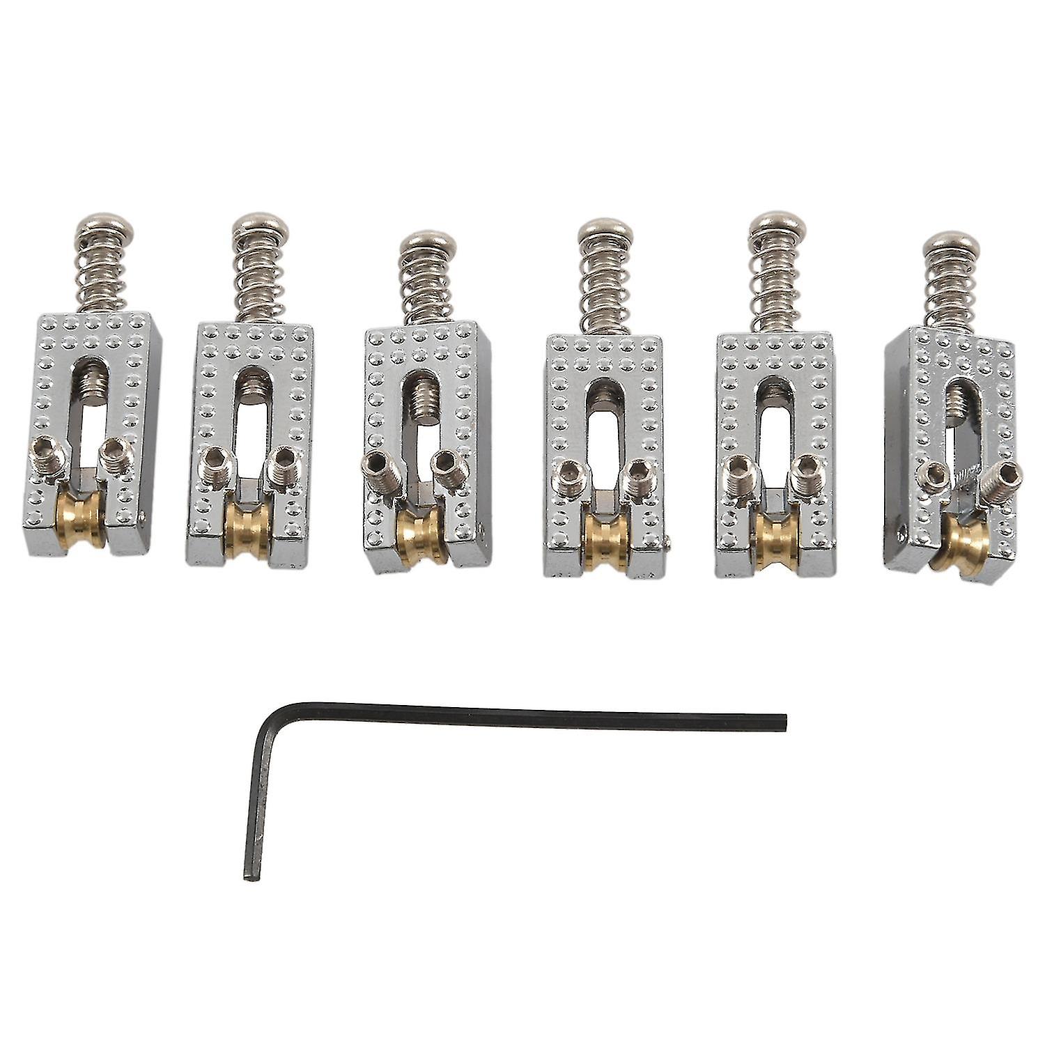 6 Roller Bridge Tremolo Saddles With Wrench For Fender Strat Tele ...