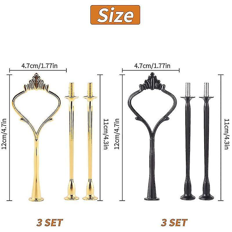 6 Set Tiered Tray Hardware For Cake Stand Mold Crown 3 Tier Cake Stand ...