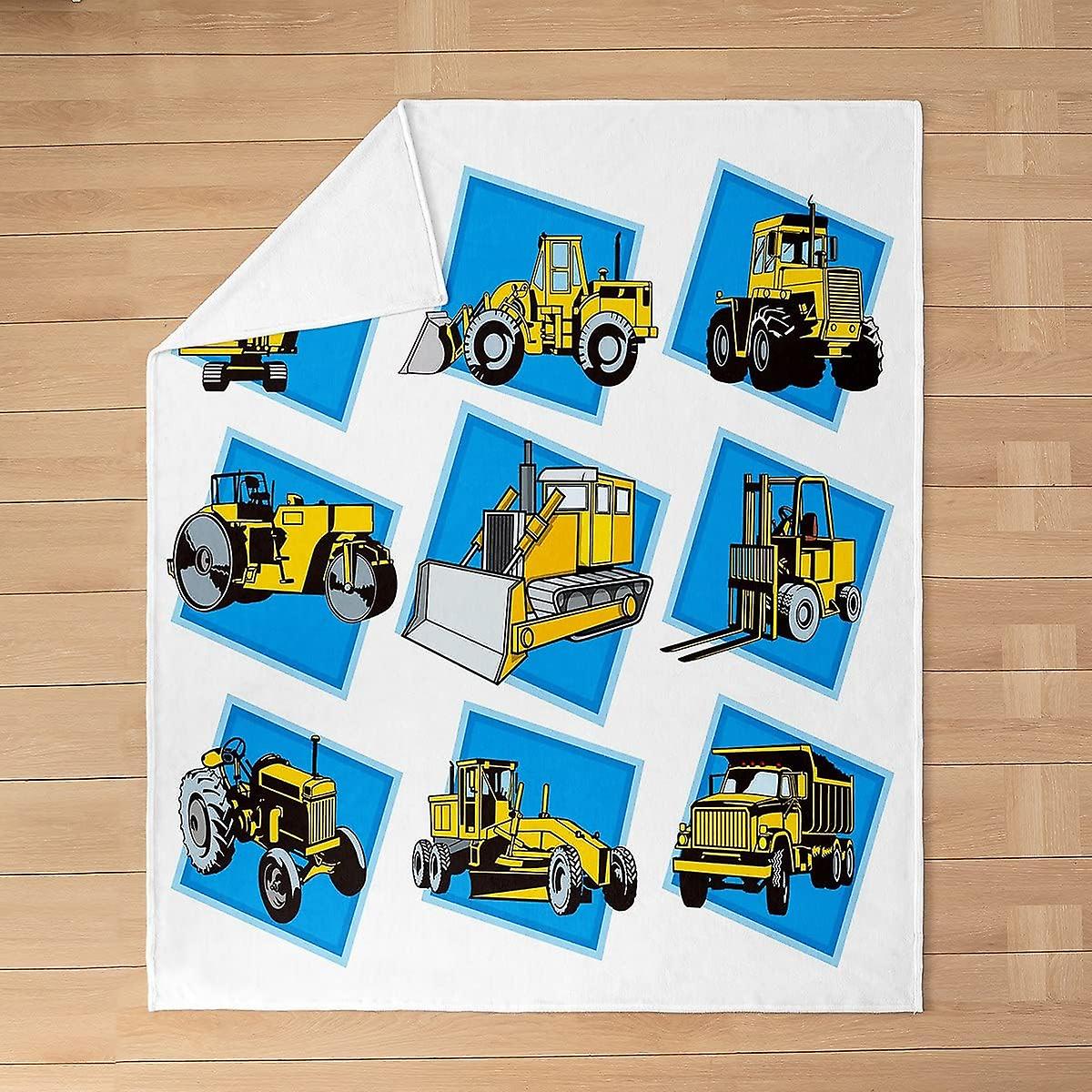 Tecknad konstruktion grävmaskin Fleece Kasta Filt Barn, Maskiner ...