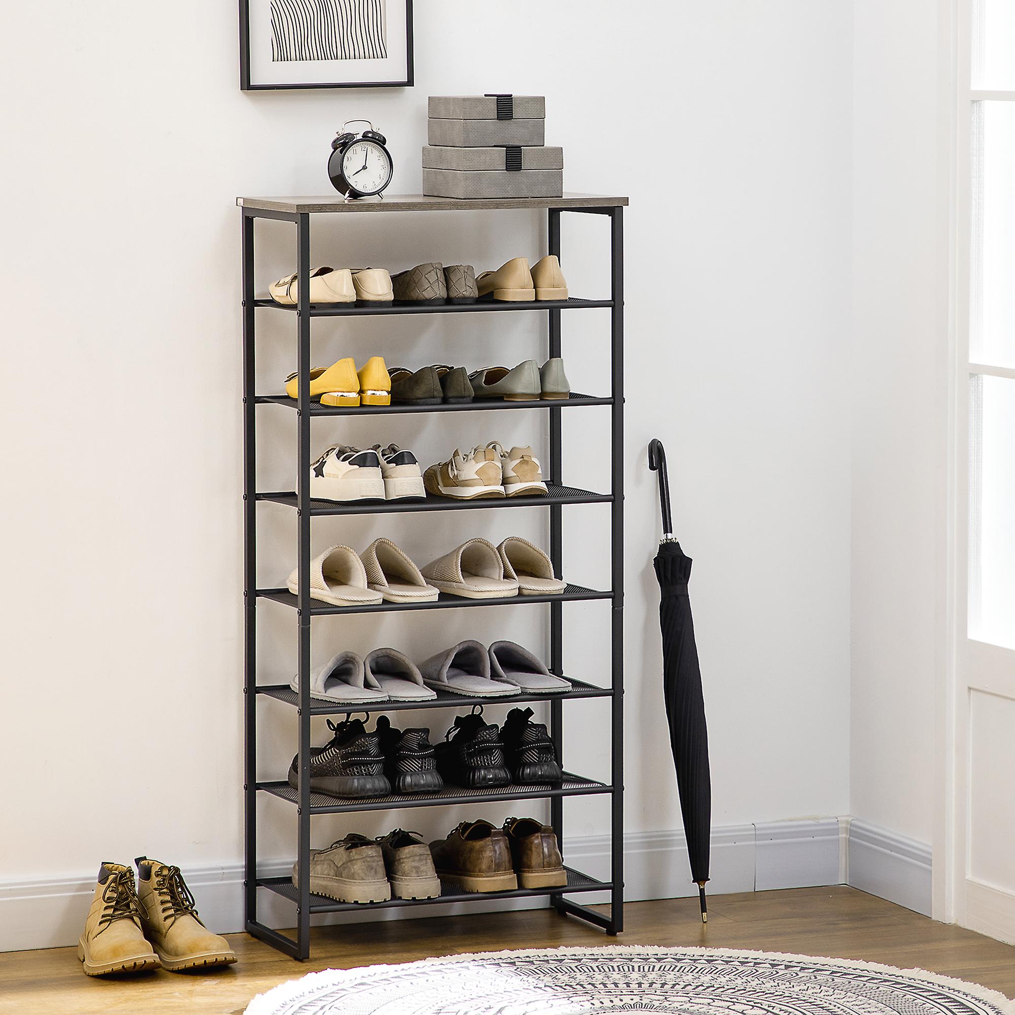 HOMCOM Shoe Rack, 8-tier Shoe Storage Shelf for 21-24 Pair Shoes for ...