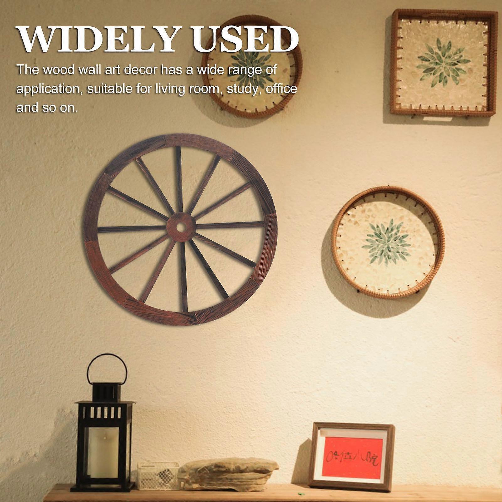 Wooden Wagon Wheel Decor Vintage Wood Wheel Hanging Decoration Wagon ...