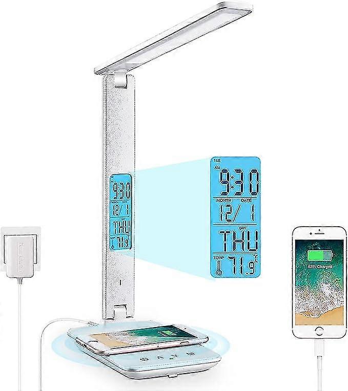 LED Desk Lamp with Wireless and USB Charger, Flexible Adjustable Touch ...