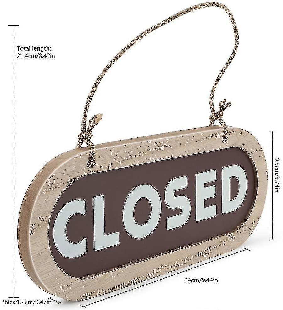 Öppen stängd skylt, vintage trä affärsdörr hängande plakett, trä ...