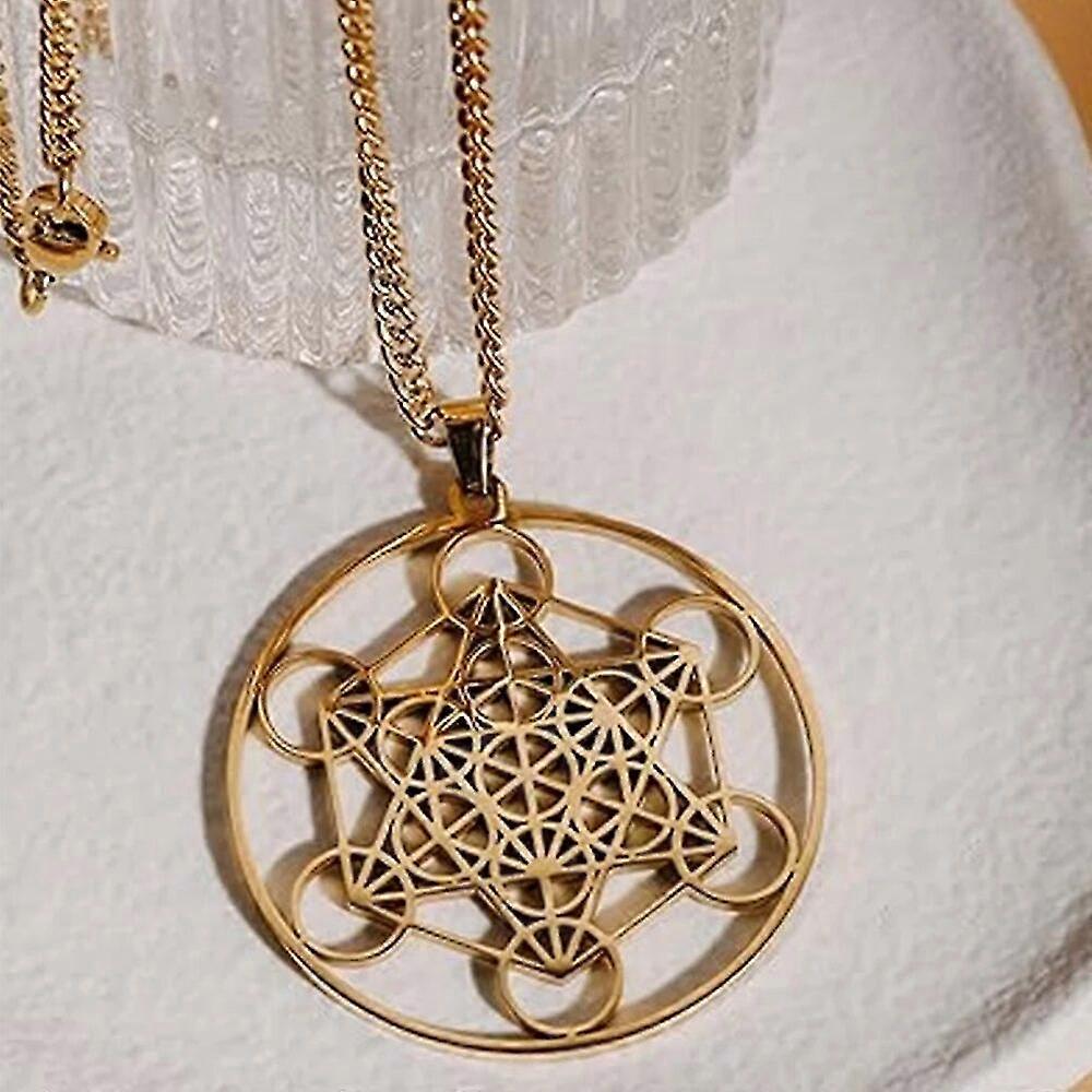 Vintage Metatron Cube Necklace 18k Plated Geometry Powerful Spiritual ...