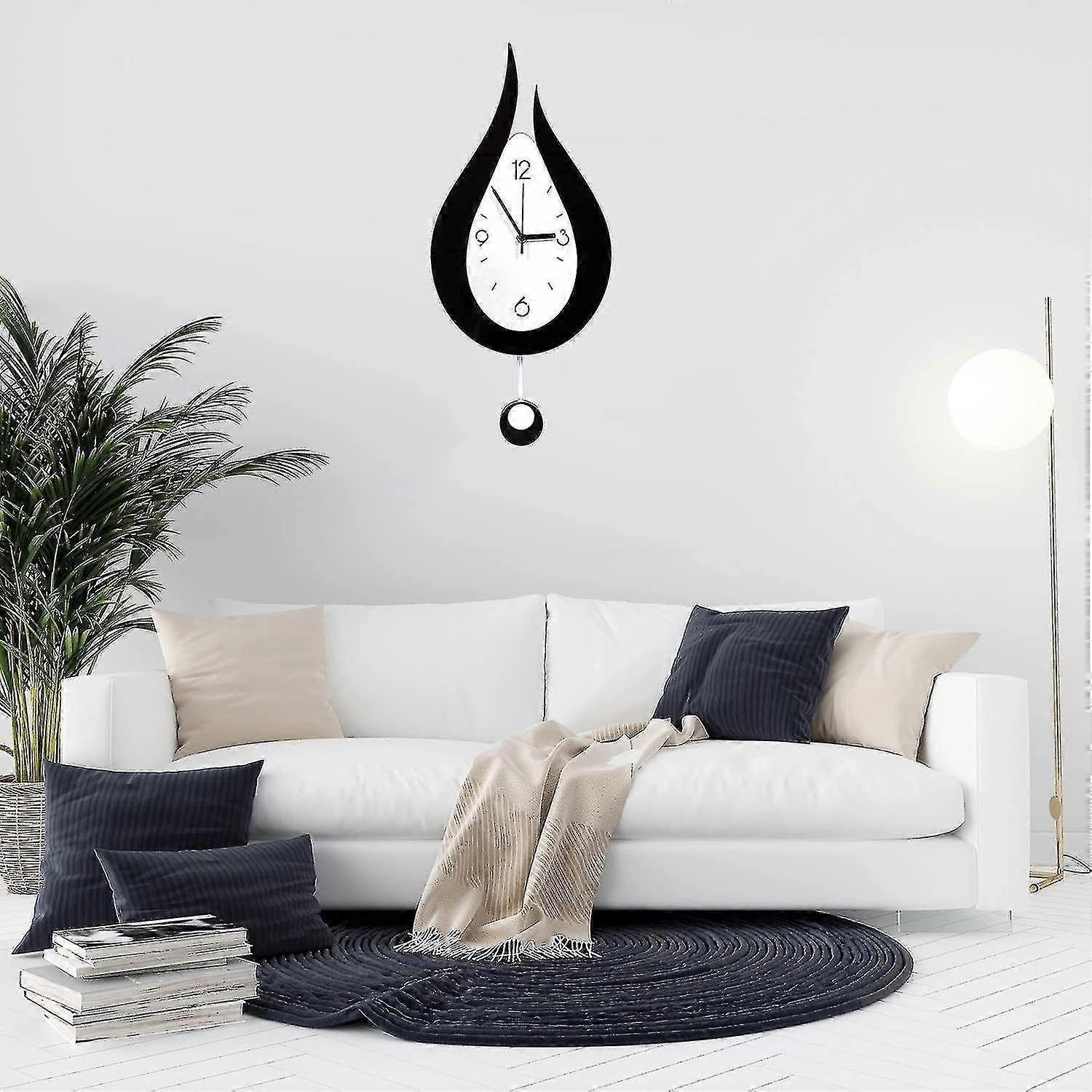 Wall Clock Modern Creative Water Drop Pendulum Clock With Pendulum ...