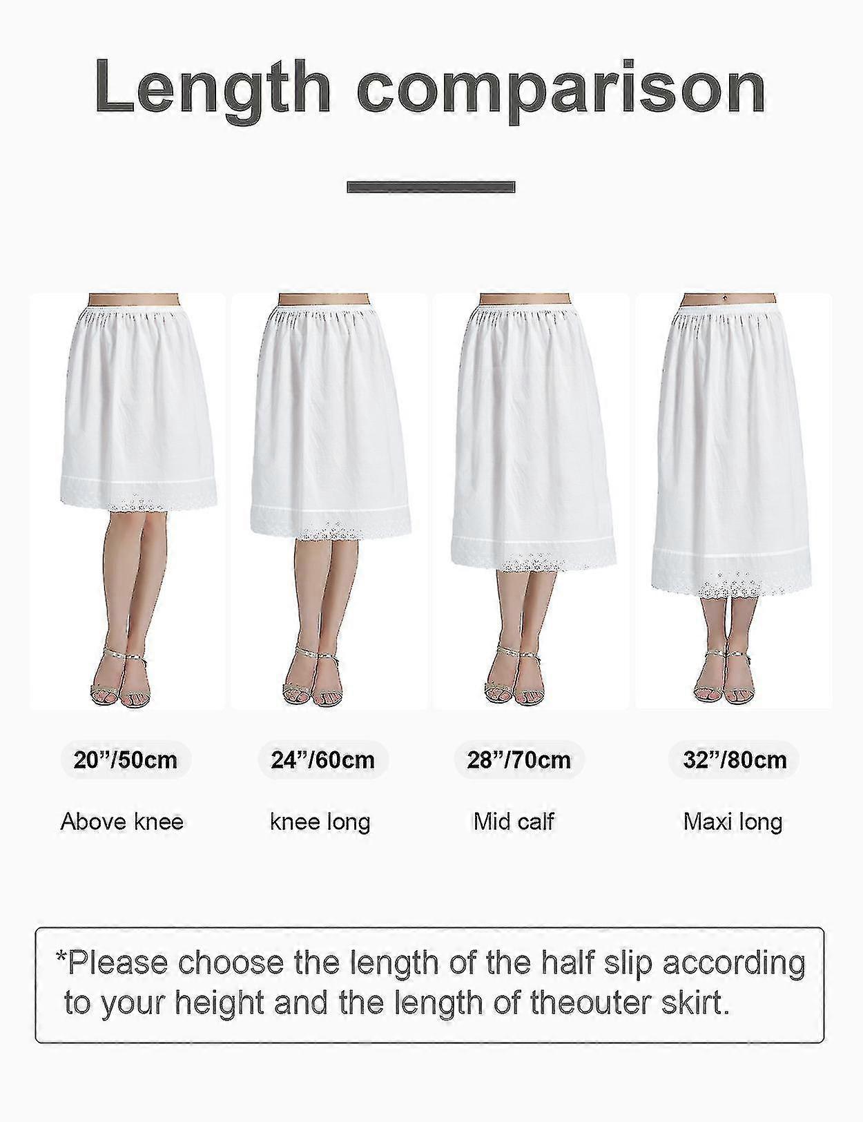 100% Cotton Women'shalf Slip Underskirt Vintage Skirt Extender With ...