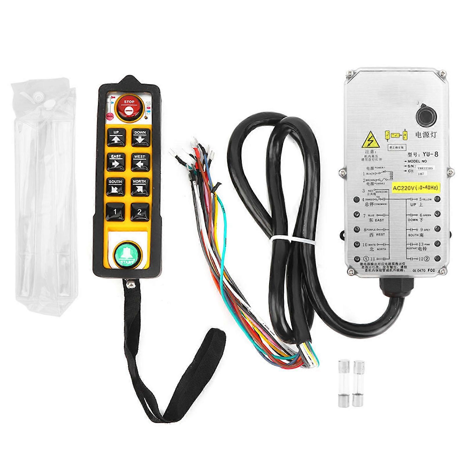 Hoist Controller Single Handle Industrial 3-Proof Electric Hoist Remote Control YU-8AC220V ...