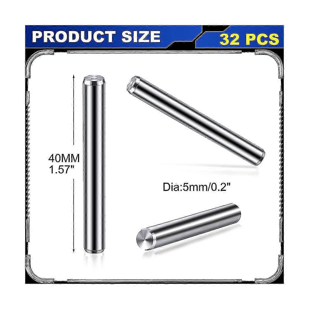 32 Pieces 5 Mm X 40 Mm Shelf Brackets Pegs Shelves Dowel Pins Stainless ...