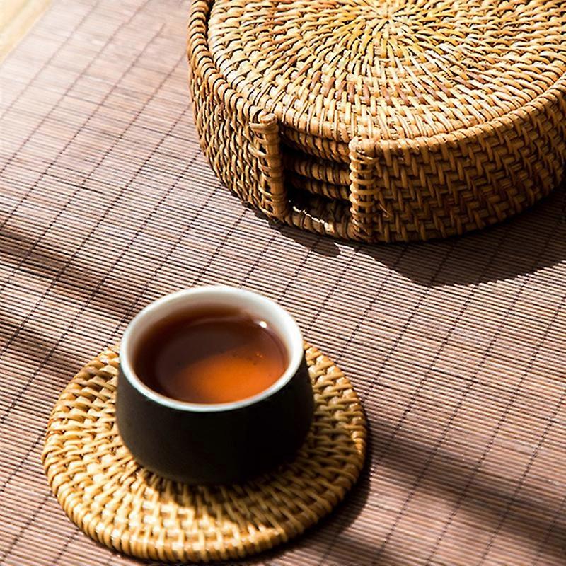 Heat Insulation Handmade Rattan Plate Coaster Placemat Mat Kitchen Cup ...