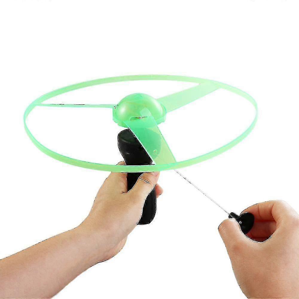 Led Lighting Flying Disc Propeller Helicopter Toys Pull String Flying ...