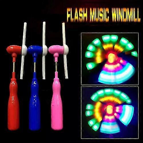 Flashing Light Up Led Spinning Windmill Glows Child Toys Music Present ...