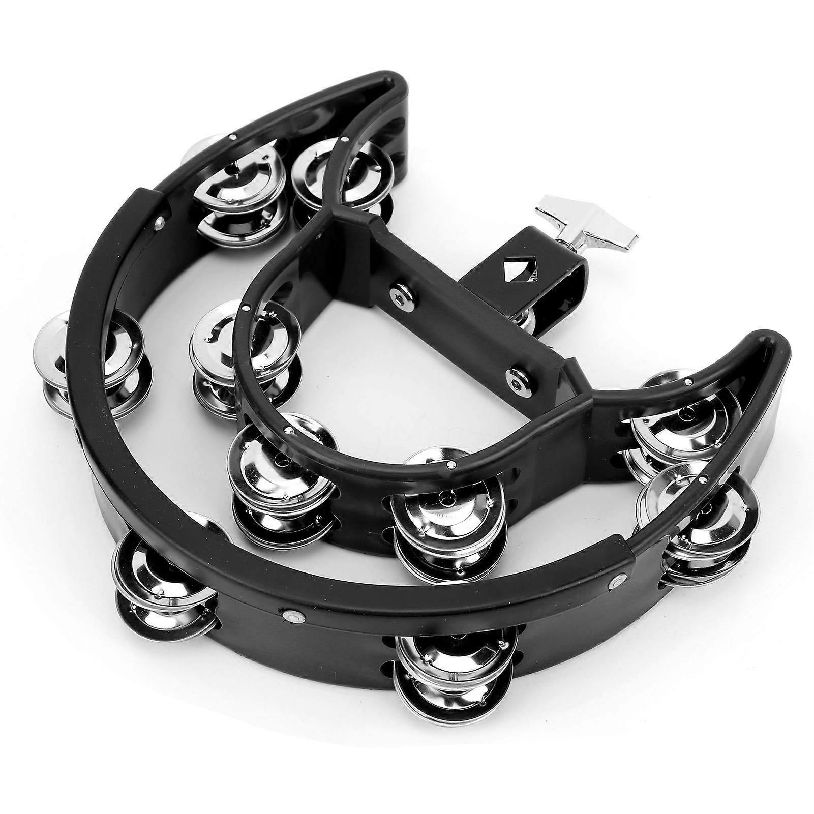 Half Moon Tambourine Metal Jingles Double Row Handheld Musical ...