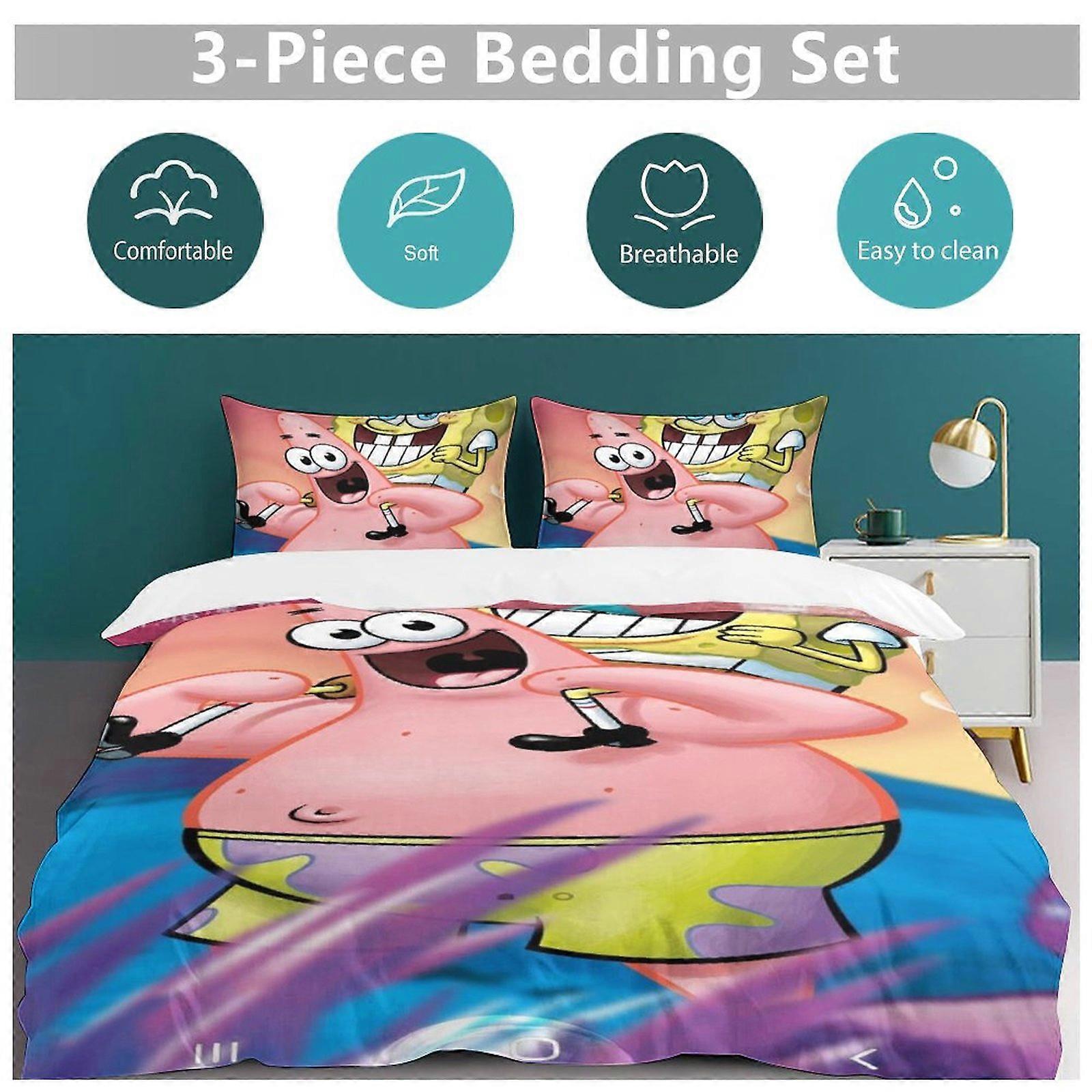 a2882 Bed Sheets SpongeBob SquarePants Bedding Set Duvet Cover Set ing ...