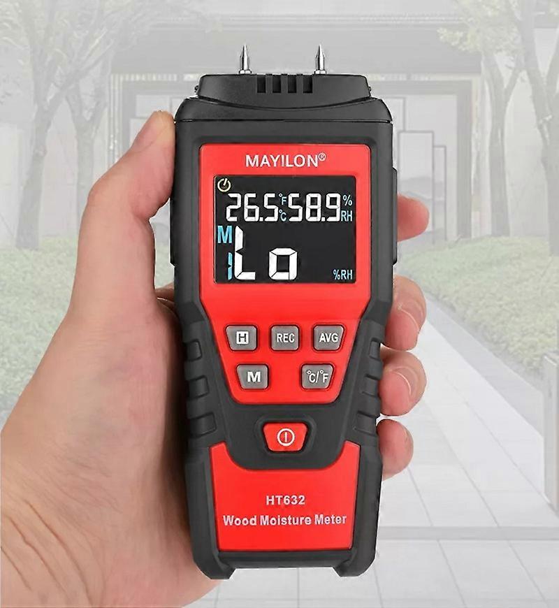 HT632 Digital Wood Moisture Meter Two Pins Humidity Hygrometer Concrete ...