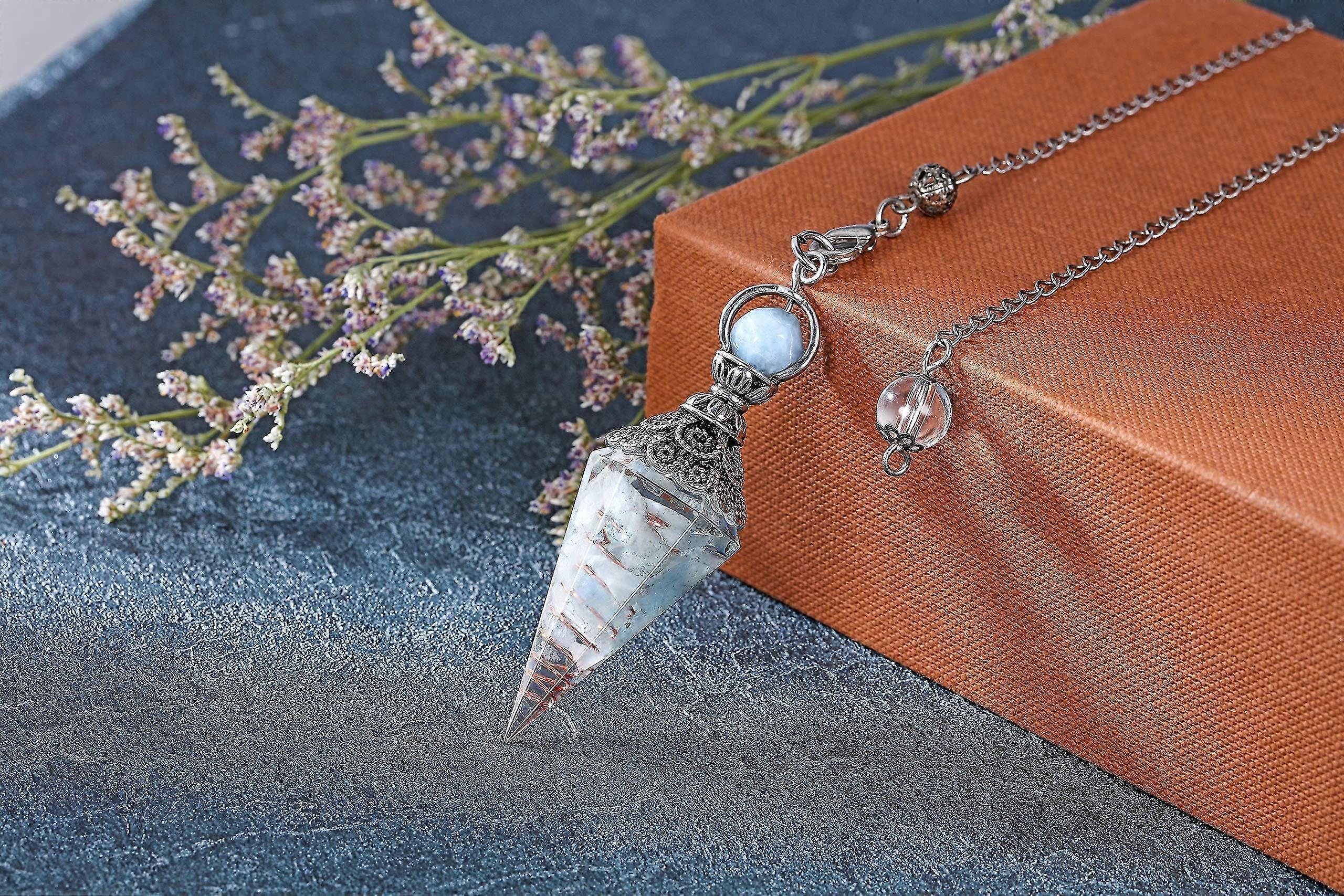 Chakra Crystal Pendulum Hexagonal Reiki Healing Crystal Points Gemstone Dowsing Pendulum For ...