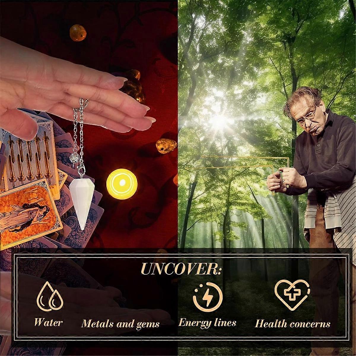 1 Set Copper Dowsing Rods Spiritual and Pendulum Board Kit for the ...