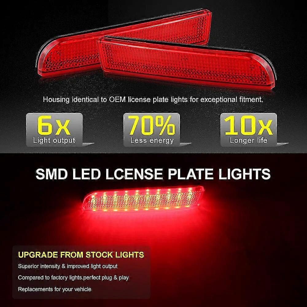 2x Led Rear Bumper Reflector Light For Mitsubishi Lancer Evo 2008-2017 ...