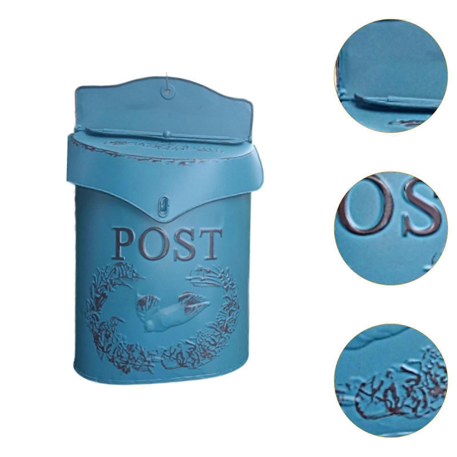 Shabby Chic Mailbox Residential Letter Box Catcher Iron Wall Mounted ...