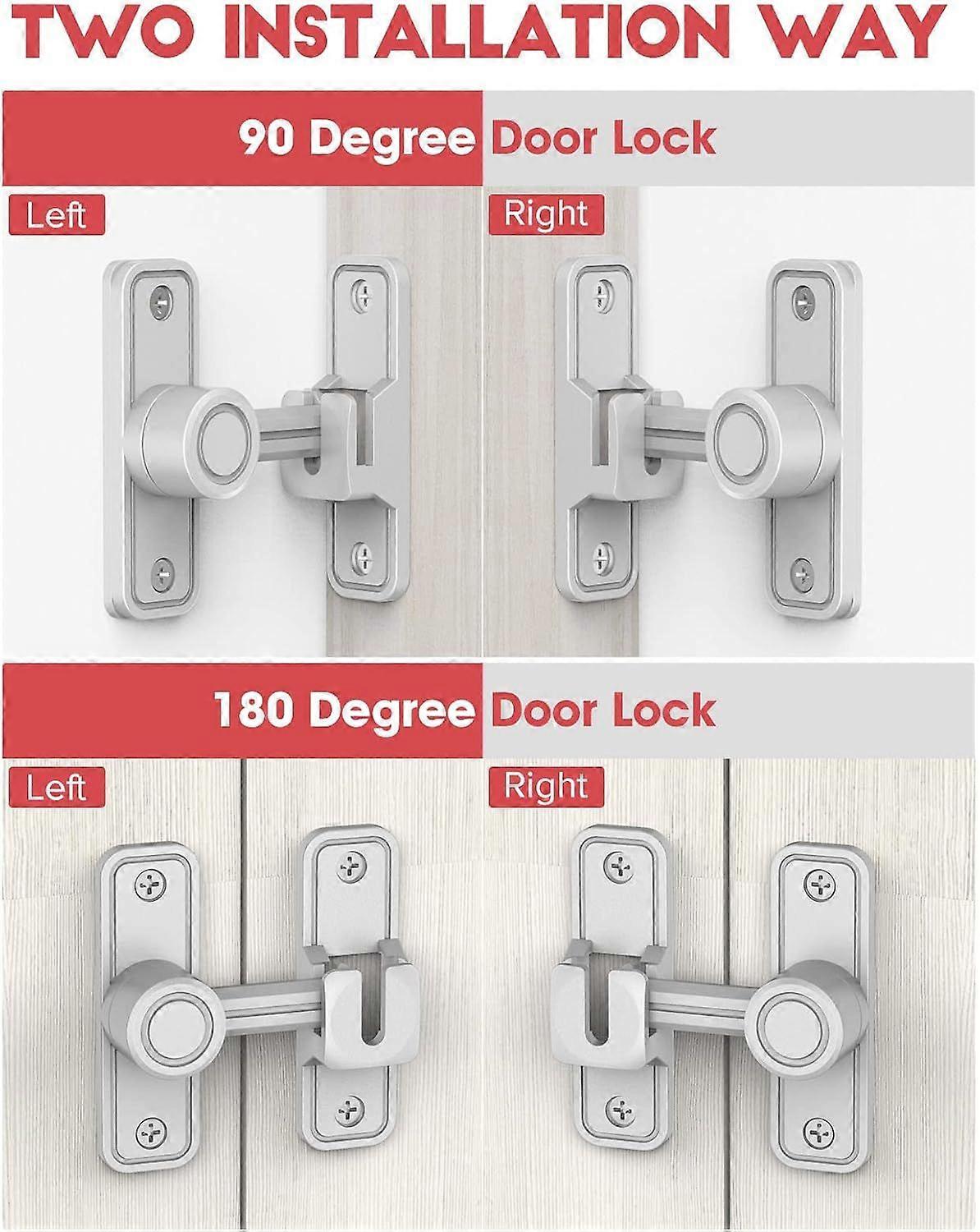 Heavy Duty Gate Latches 90 Degree Right Angle Barn Door Lock, Anti-Theft Sliding | Fruugo UK