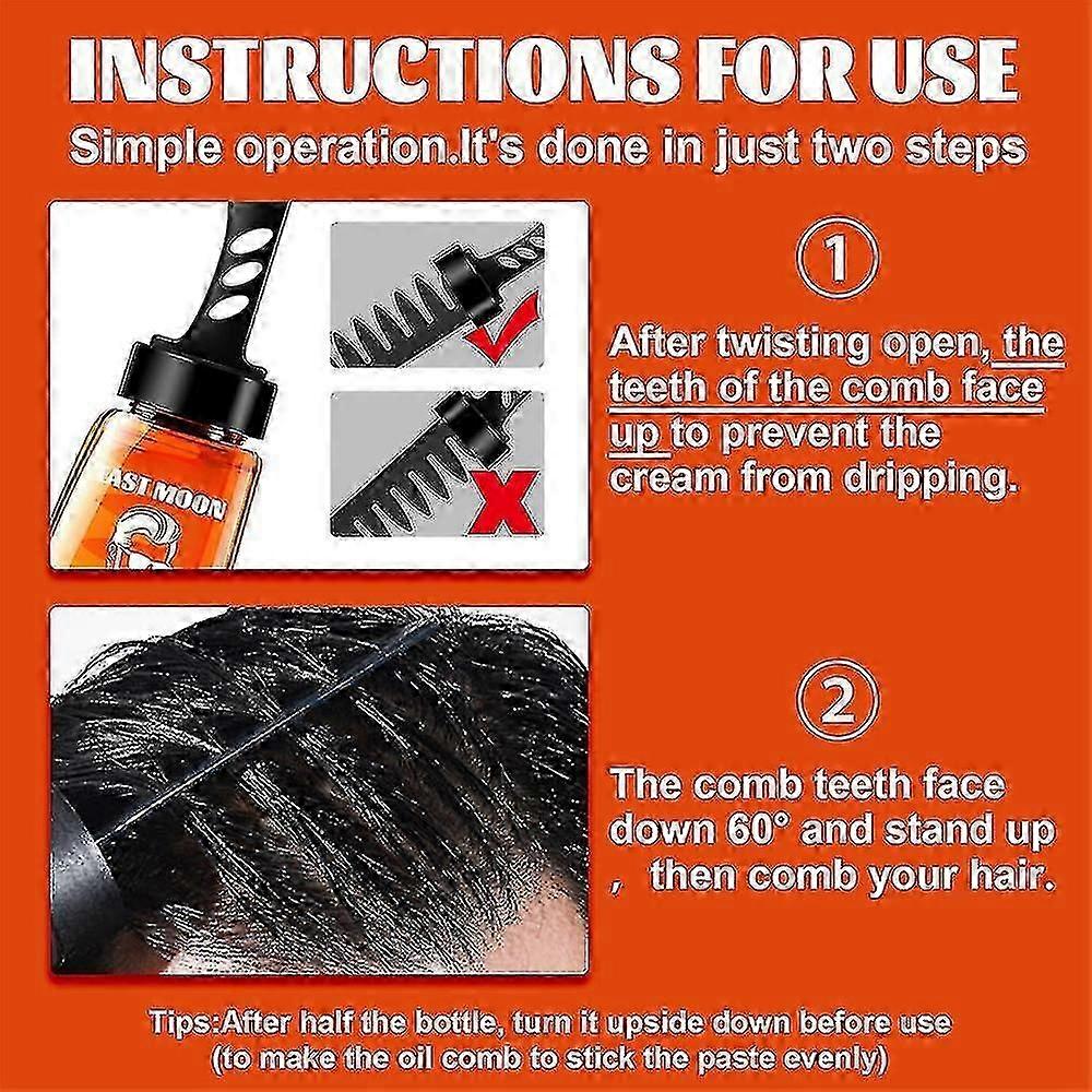 East Moon Men's Wax Head Comb Retro Oil Head with Large Back Style Comb ...