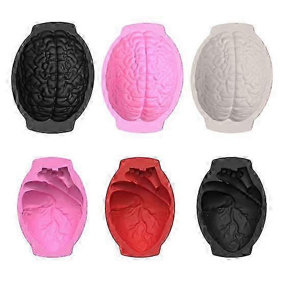 Human Heart Fondant Mold Silicone Brain Shape Cake Mold for Baking Cake ...