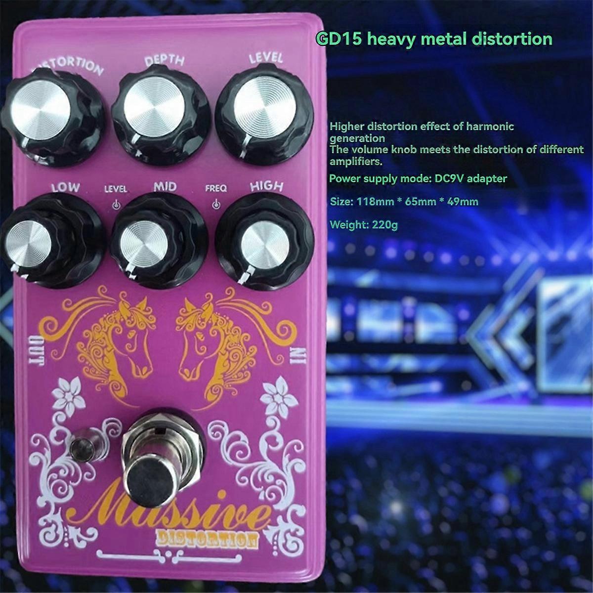 Guitar Distortion Overdrive Effect Pedal, Depth ,Level,3-Band ...