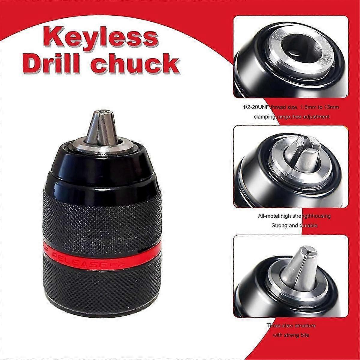 Keyless Drill Chuck for Milwaukee, 1/2-20UNF Mount, 1.5-13mm Self ...