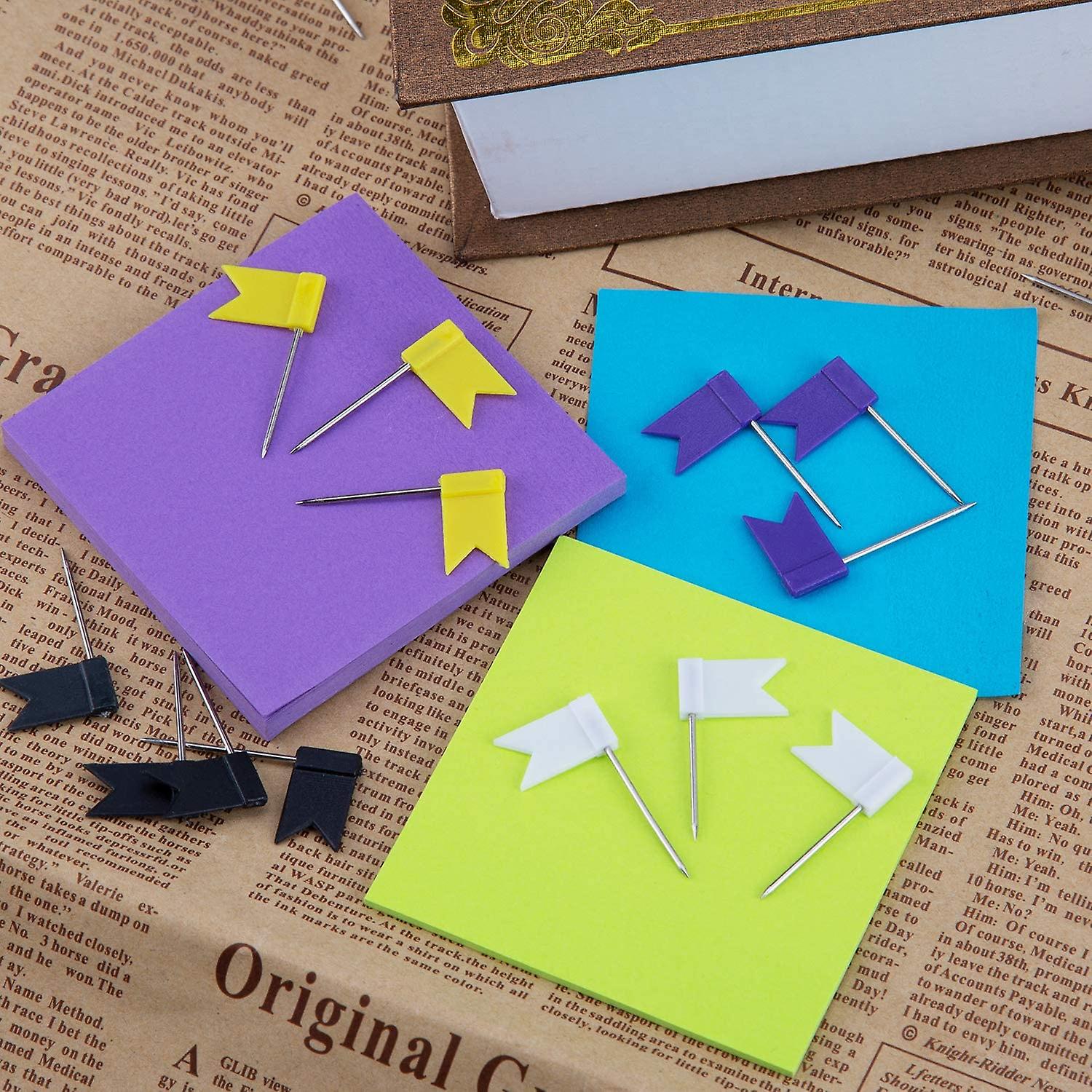 160 Pcs Colored Flag Push Pins Travel Map Tacks Marking Pins, 8 ...