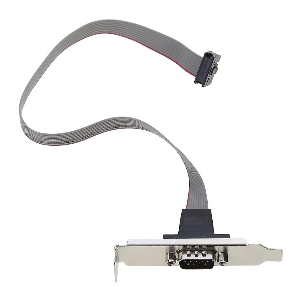 Serial 9Pin DB9 RS232 Ribbon Cable Connector Bracket Computer 9P Baffle ...