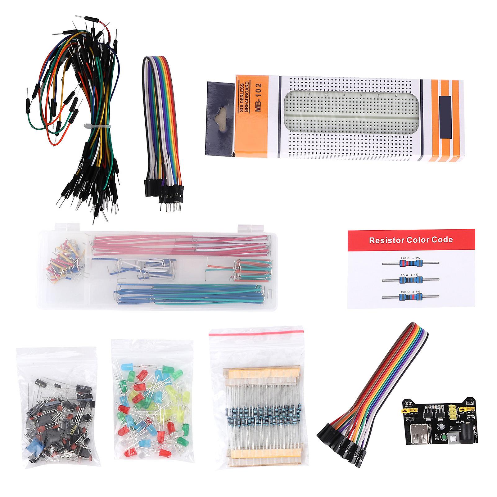 Electronic Starter Kit,DIY Upgraded Electronic Kit Breadboard Kit DIY ...