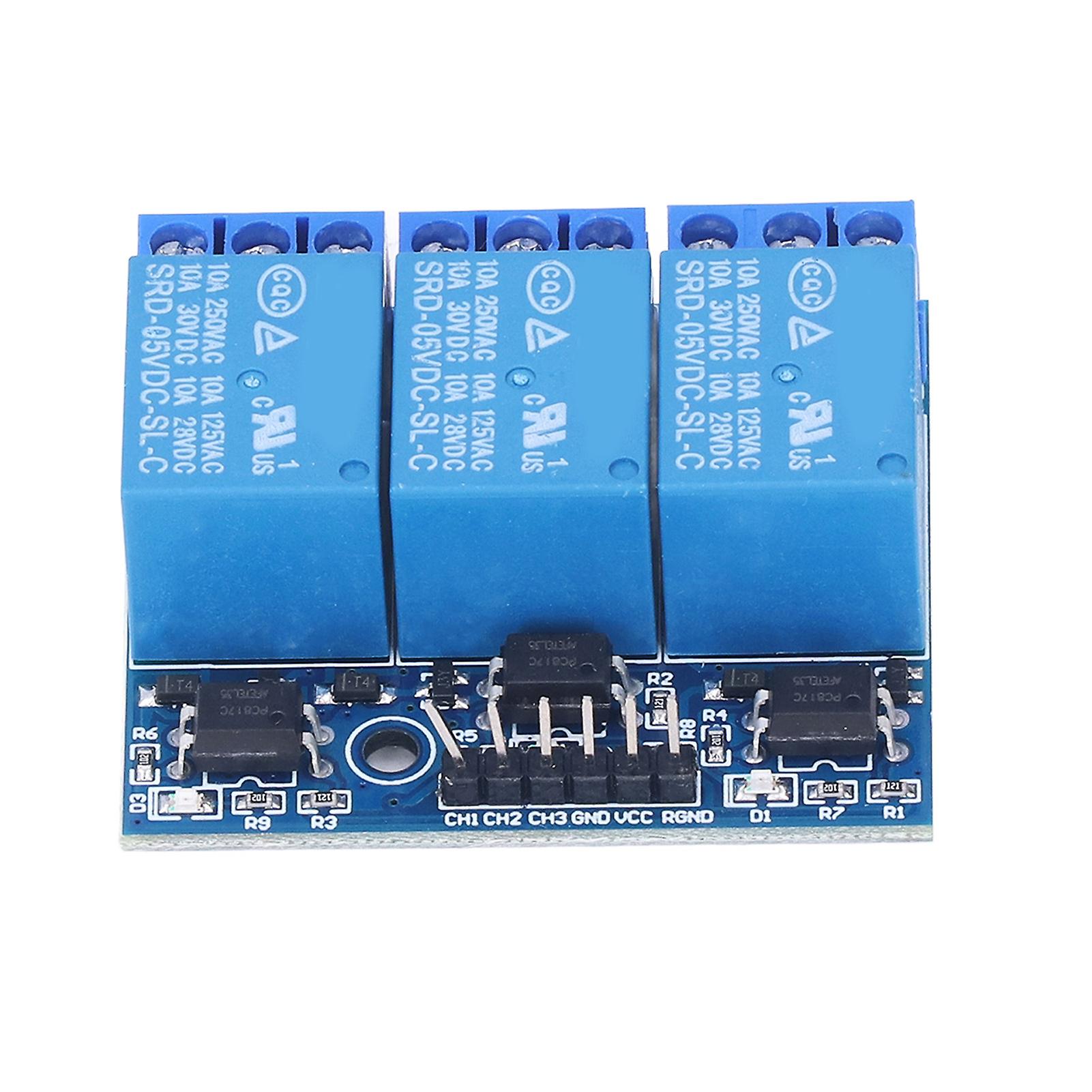3 Channel Relay Module, Relay Module with Isolated Optocoupler, High ...