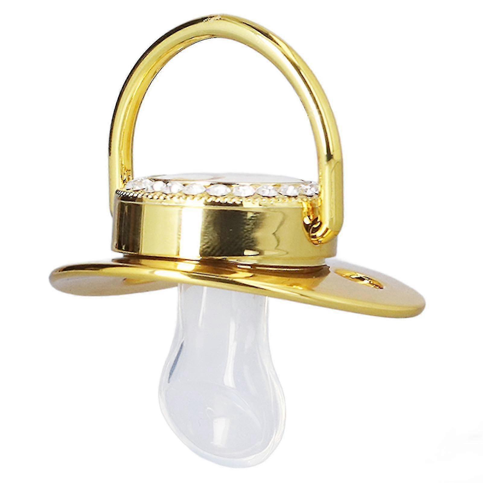 Baby Pacifier Infant Portable Exquisite Golden Crown Letter Rhinest ...