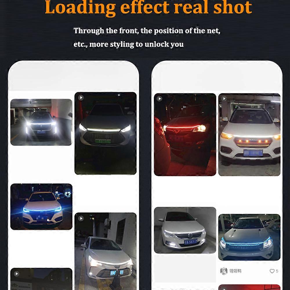 Dynamic Led Hood car lights Strip Universal Engine Hood Guide ...