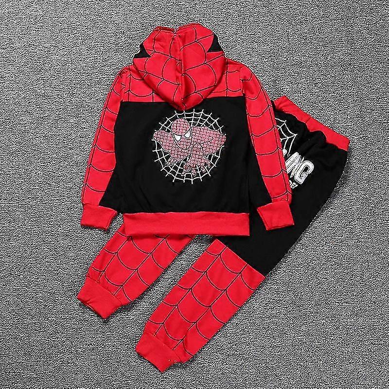 Kids Spiderman Costume Tracksuit Set Full Zip Hoodie Jacket Coat Pants ...