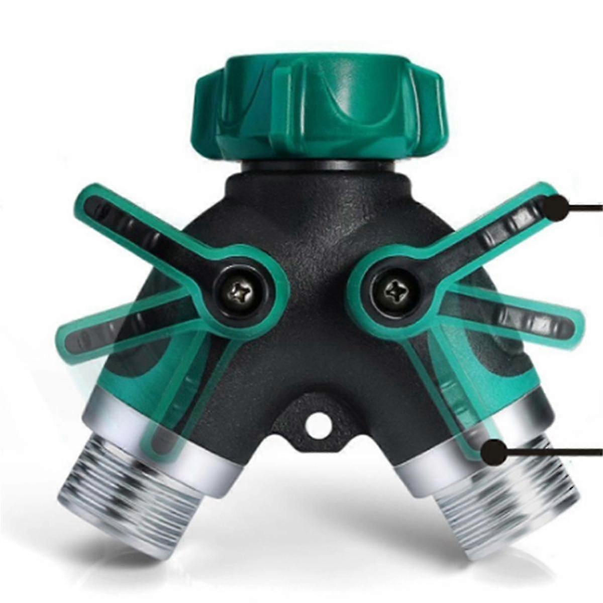 Hose Splitter 2 Way 3/4 Inch Faucet Y Connector with Shut Off Valve ...