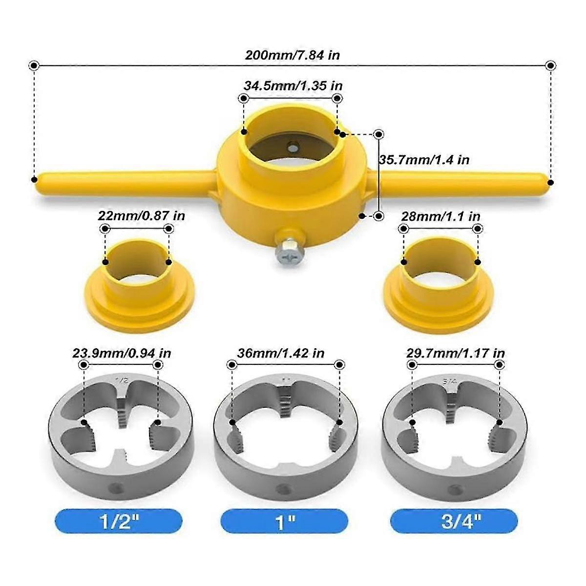 12PCS Plastic Pipe Thread Die Kit, of Water Pipe Die Plastic Pipe Die ...