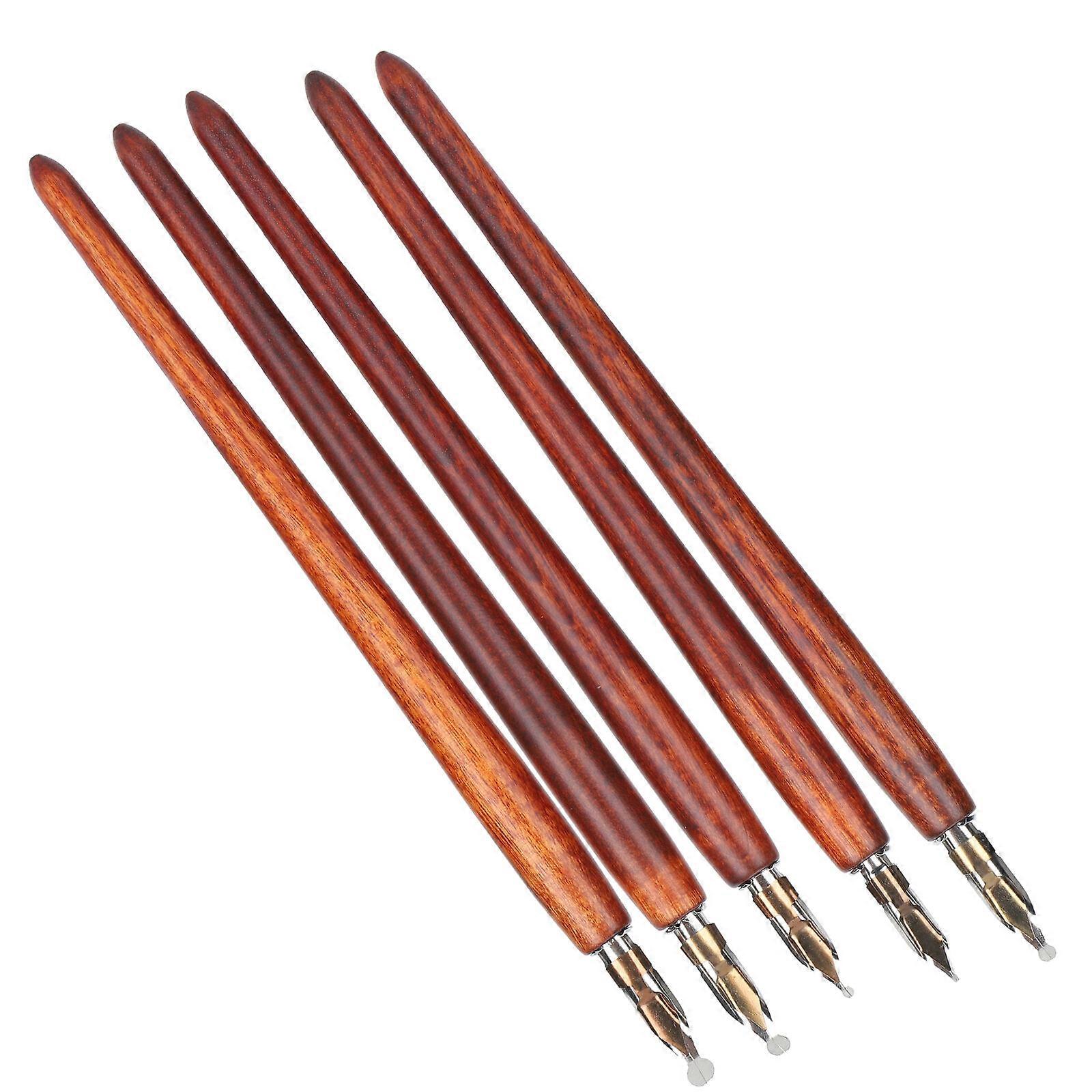 Wooden Handle Dip Pen Art Painting Fountain Pen Set Tawny Thick Wooden ...