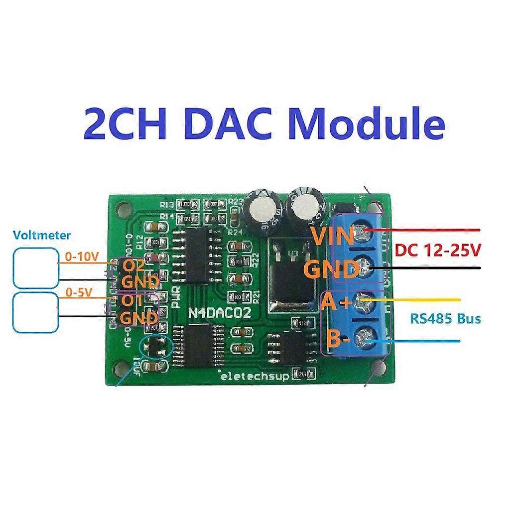 DC 12V 0-5V 0-10V Voltage Signal Generator DAC Converter Module RS485 ...