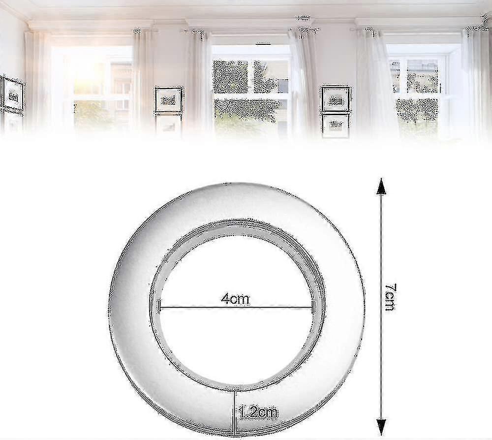 50 Pieces Plastic Curtain Rings Curtain Eyelet Rings 40mm Plastic Rings ...