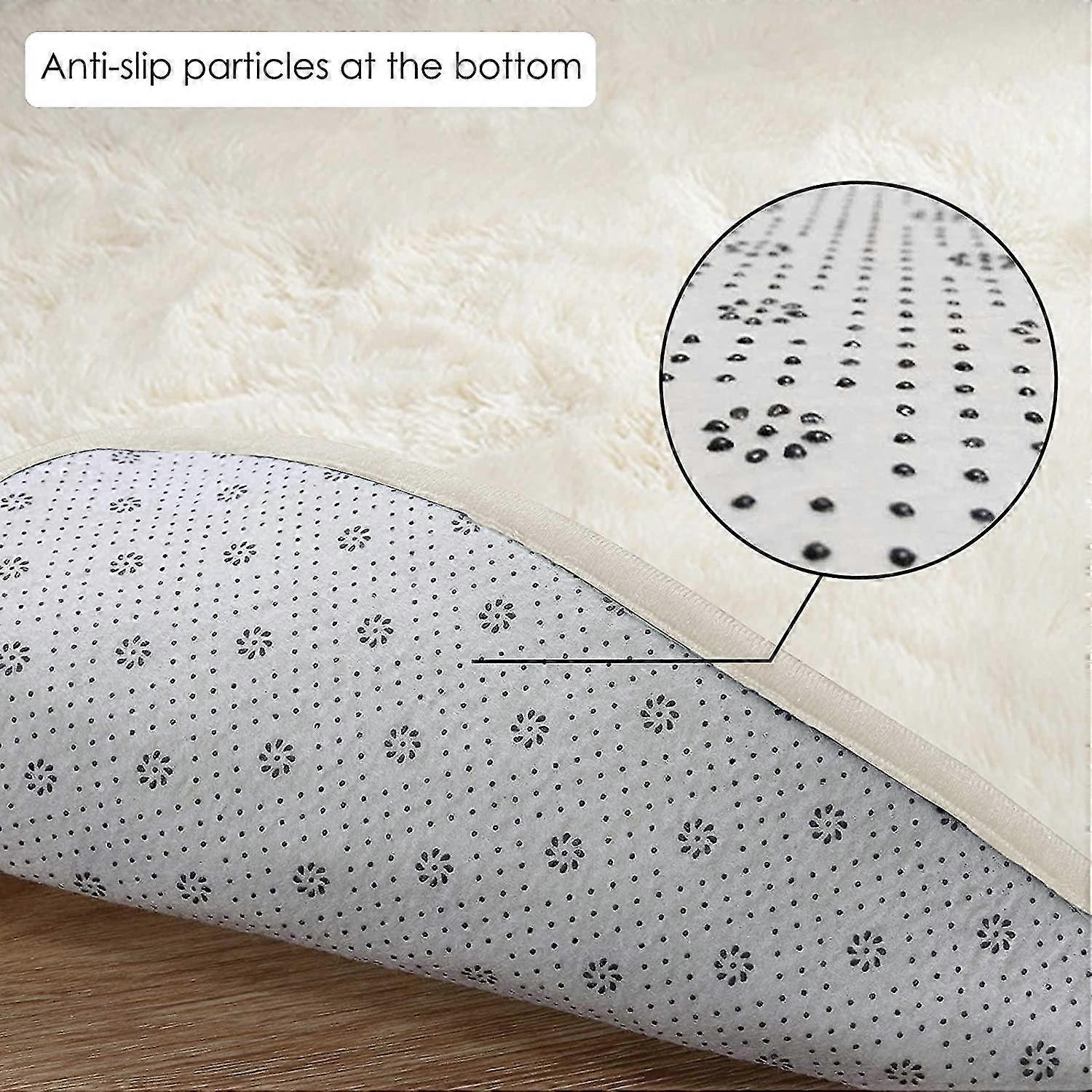 4x4 Soft White Round Rug For Bedroom Modern Fluffy Circle Rug For Kids ...