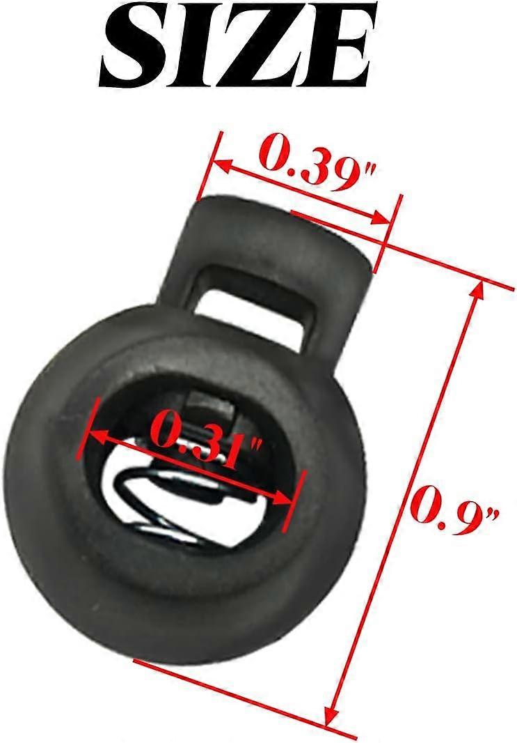 100 PCS Plastic Toggle Single Hole Spring Loaded Elastic Drawstring ...