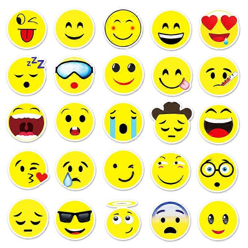 50 sheets of cute smiley stickers waterproof and non-repeating, self ...