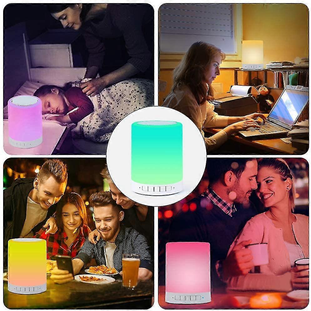 Bluetooth Speaker Lamp, Smart Touch Night Light With Bluetooth Music ...