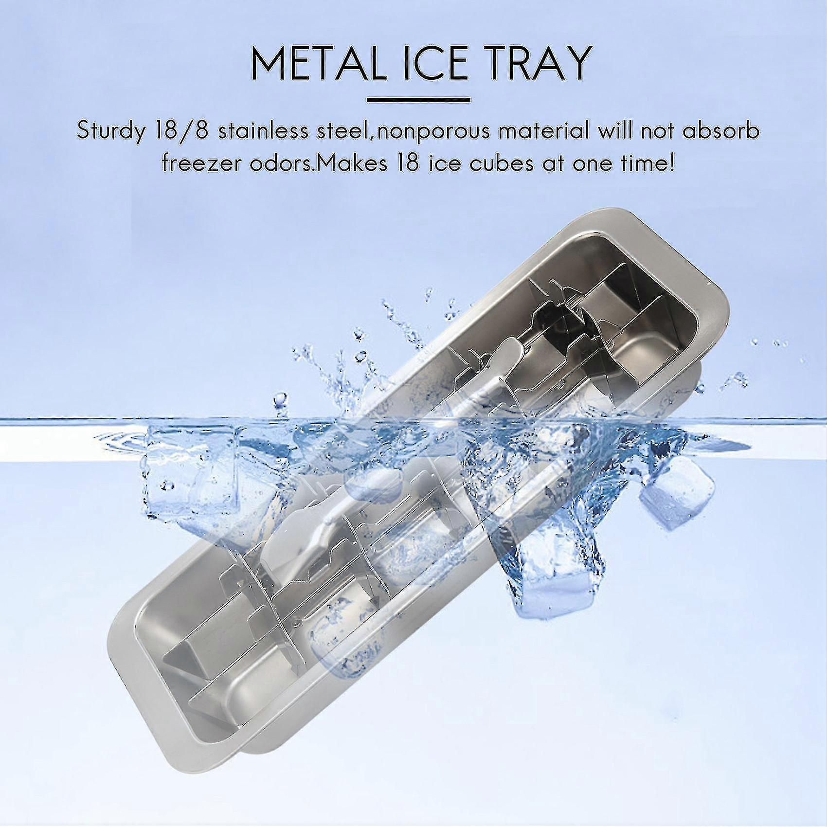 Lever-style Ice Tray, 2 In 1 Stainless Steel Ice Making Mold And Ice ...