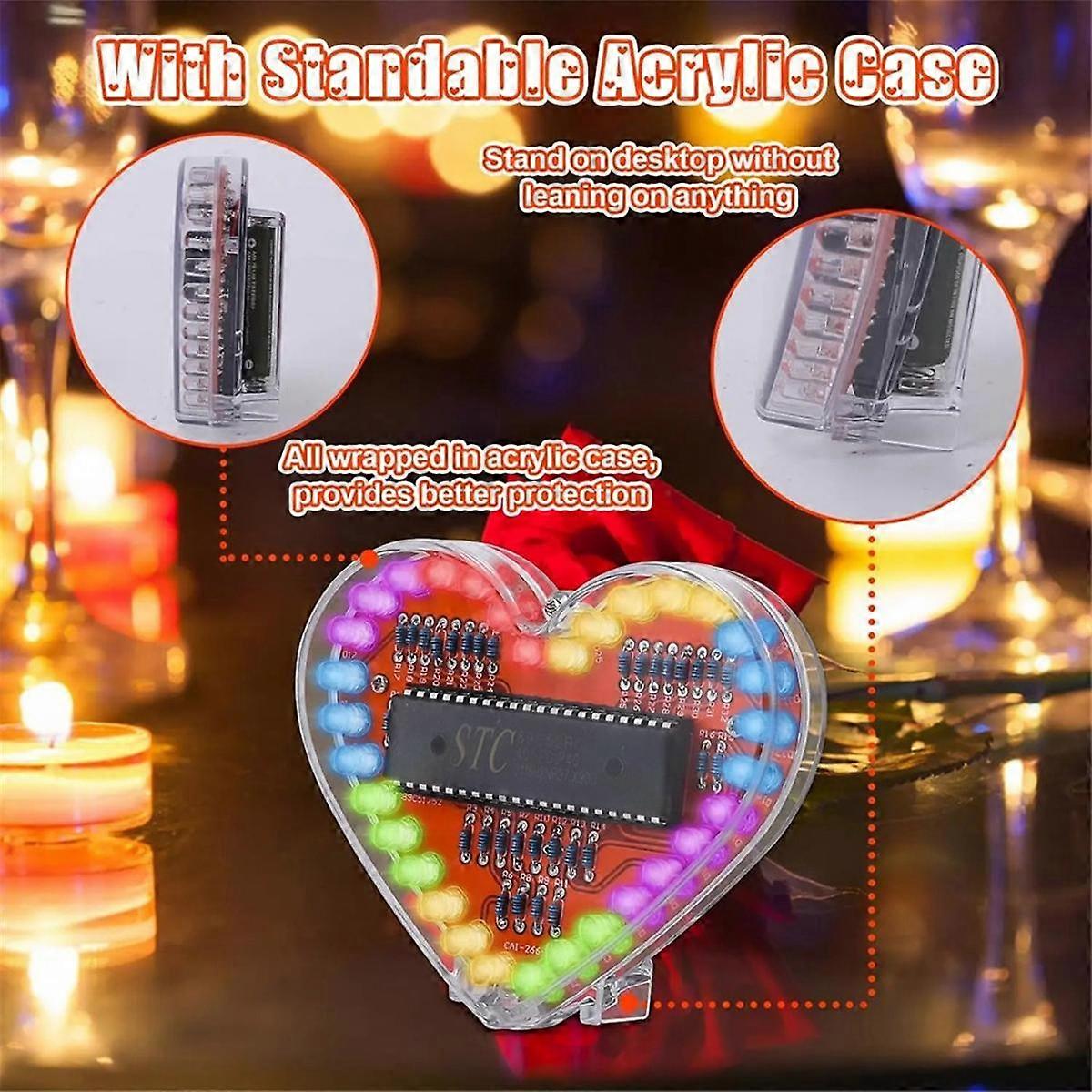 Heart Shaped RGB LED Flashing Light Module DIY Electronic Kit Water Lamp Soldering Project ...