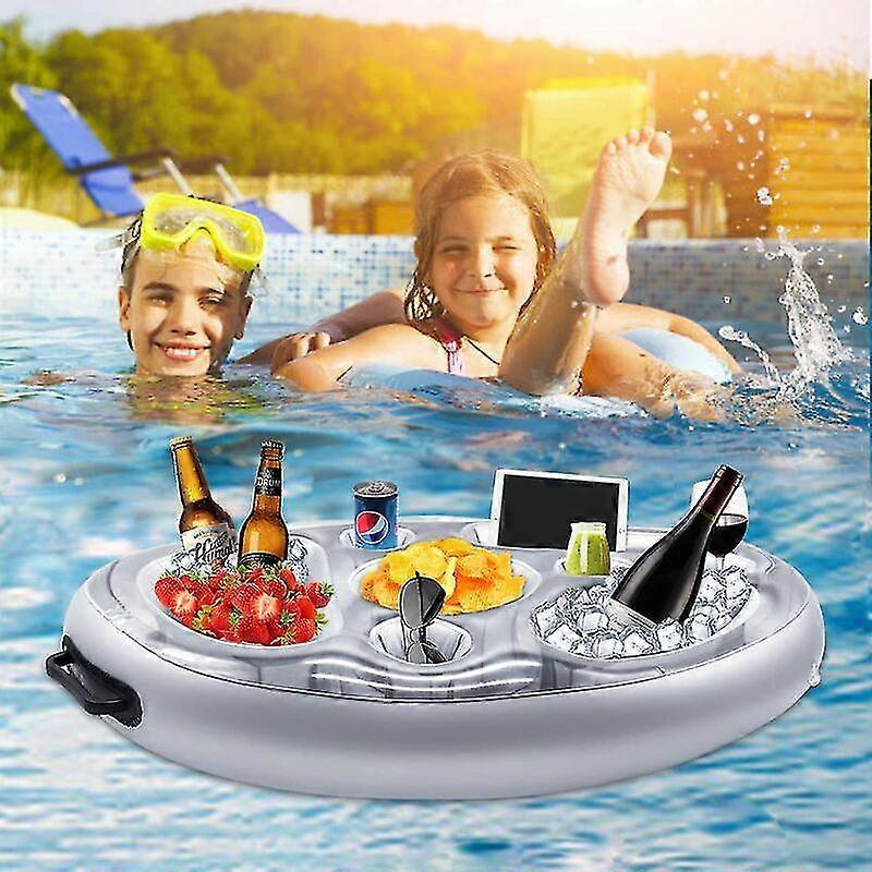 Inflatable Drink Holder, 8 Holes Floating Pool Bar, Drink Cup Holder Fruit Salad Buffet Pool ...