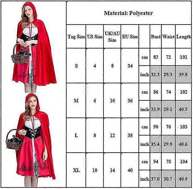 Cosplay Little Red Riding Hood Cosplay Costume Cape Cloak Dress Outfits ...